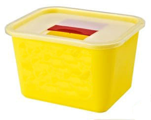 Sharps Container with cover Yellow 3L (L 7.75" x W 6.25" x H 4.75 ...